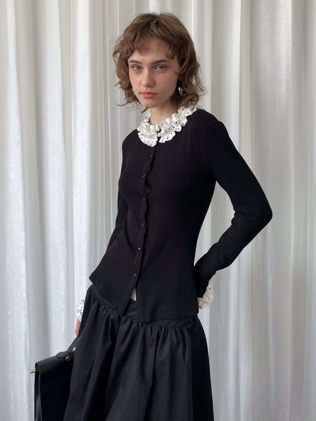 Loosesmell Polka-dot Lace-knit Cardigan – OPTIONQAAF