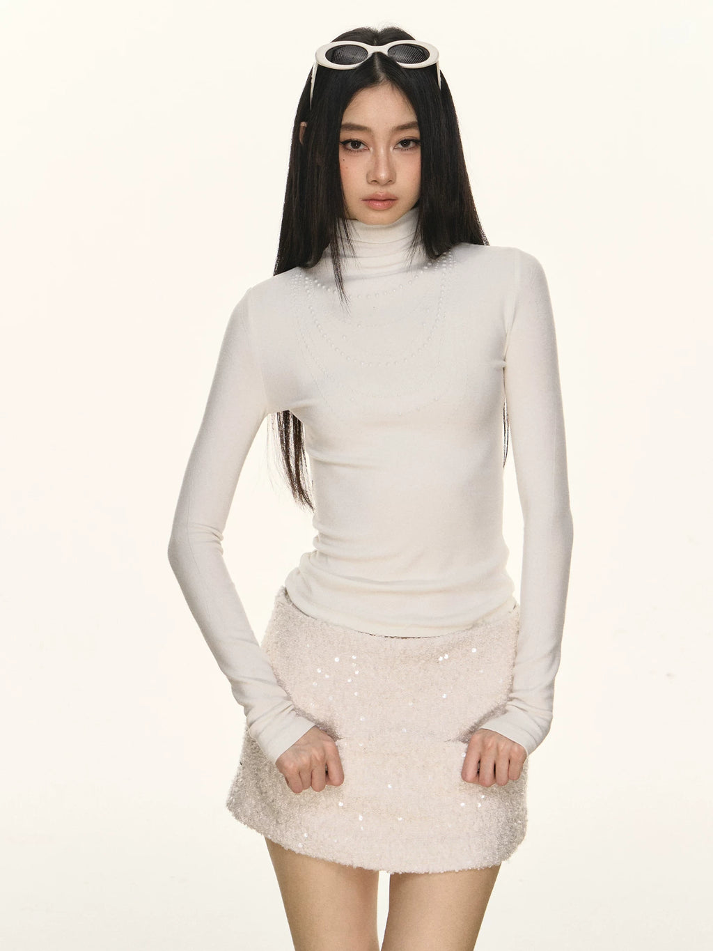 Anna Aneae Turtleneck Hot Diamond Slim Slim Long Sleeves – OPTIONQAAF