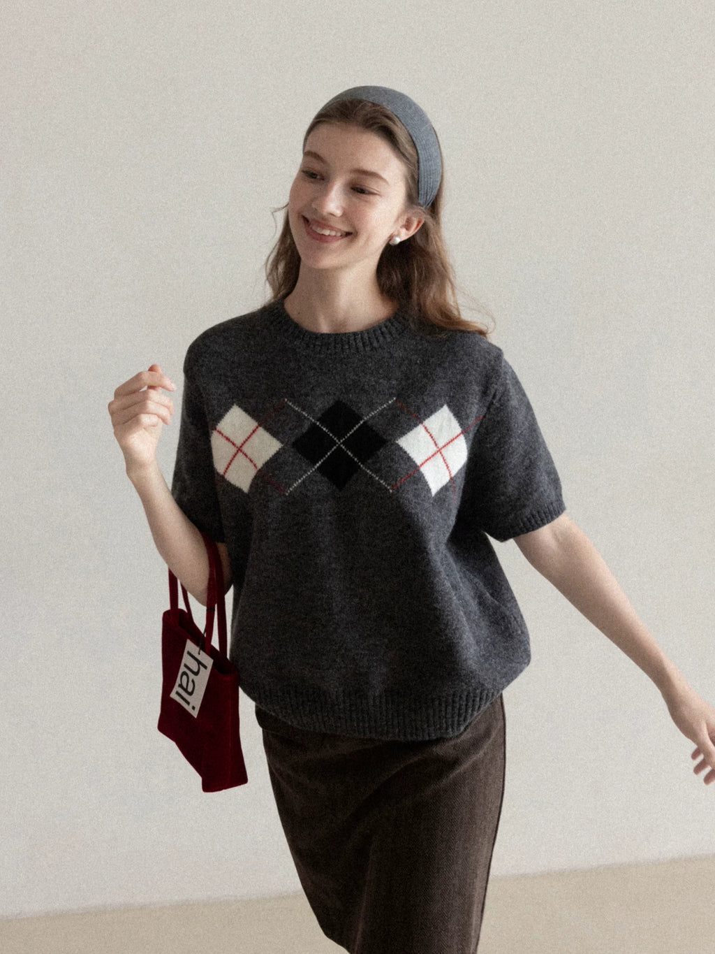 Cantonstory Korean Retro Diamond Sleeve Knitted Sweater – OPTIONQAAF